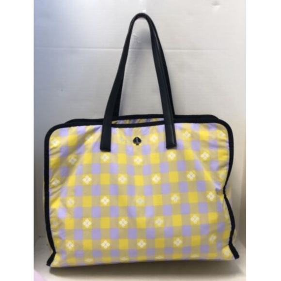 kate spade | Bags | Kate Spade Double Handled Checkered Nylon Tote Bag ...